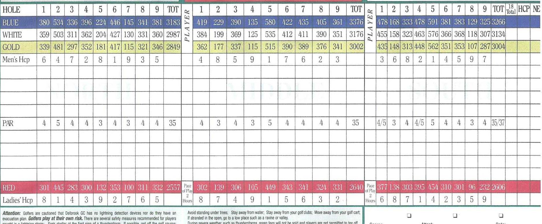 Course Details - Delbrook Golf Club